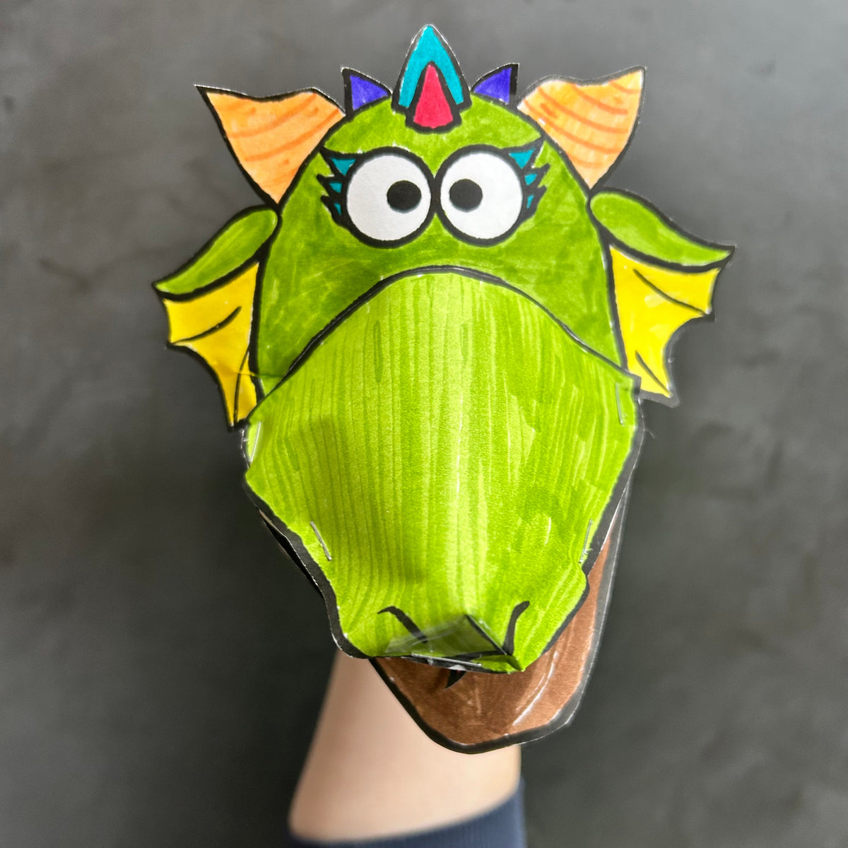 Paper Dragon Puppet Digital Download – Puppet Pie